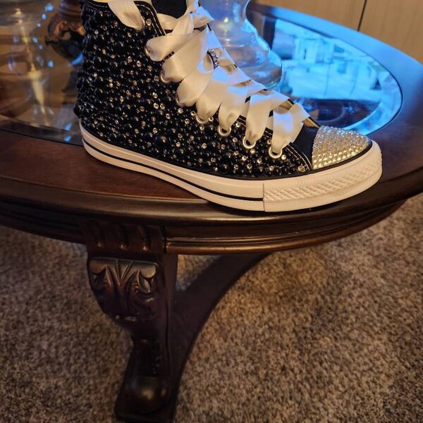 Breast Cancer Awareness Bling Converse - Etsy