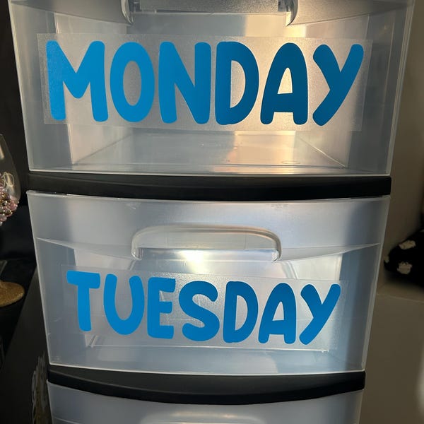 Days of the Week Decals, Days of the Week Stickers, Weekday Decals ...