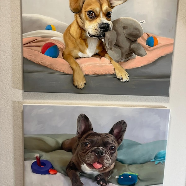 CUSTOM DOG CAT Portrait From Your Photo, Digital Art or Oil Acrylic ...