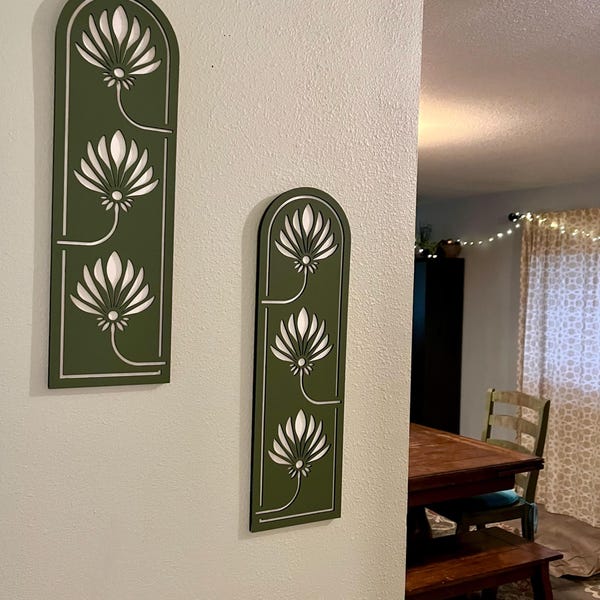 Wild Lotus Arch Panels (set of 2) | Wood Wall Hangings - Etsy