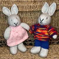Toy Knitting Pattern for a Small Rabbit With Removable Clothes 7 Inches ...