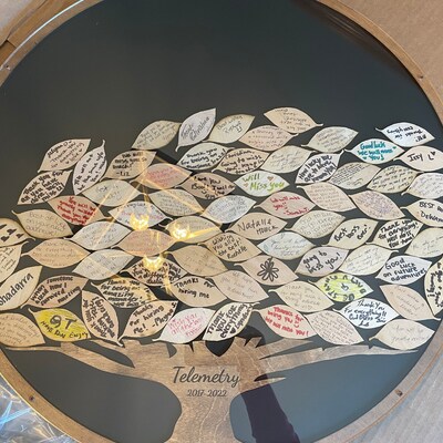 Round Guest Book Frame Alternative Guest Book, Wooden Tree Insert With ...