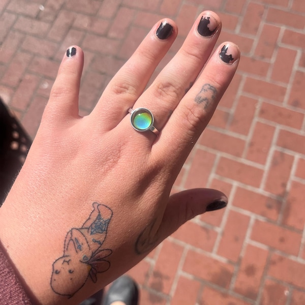 Silver Ring of Wishes - Mood Ring - 25x18 Mm - Sterling Silver 925 - Etsy