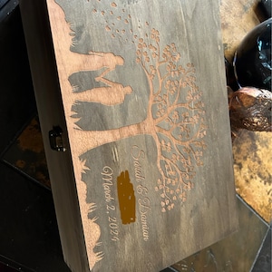 Wood Memory Box, Rustic Wooden Keepsake Box, Personalized Engraved Gift ...