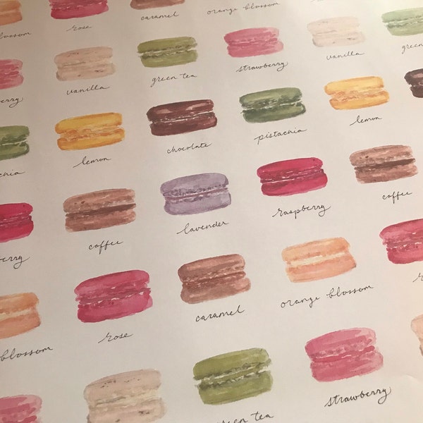 Wrapping Paper - Macarons Wrapping Paper, Macaron Flavors, Macarons ...