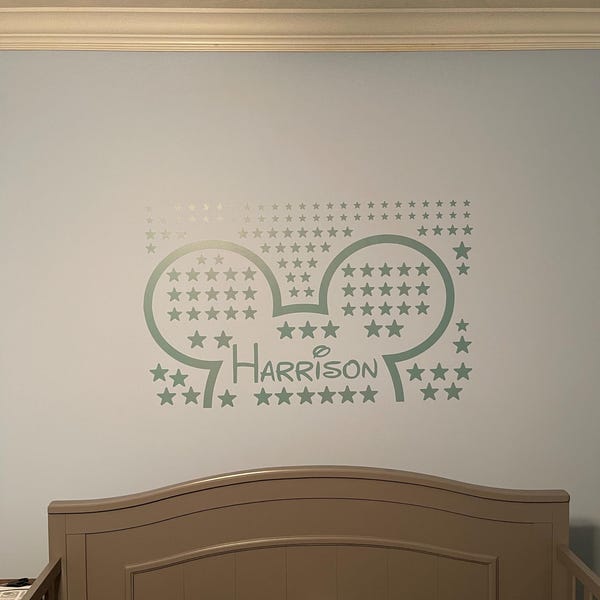 Mickey Toddler Headboard Wall Decal Large Arch Sticker Stars Nursery ...