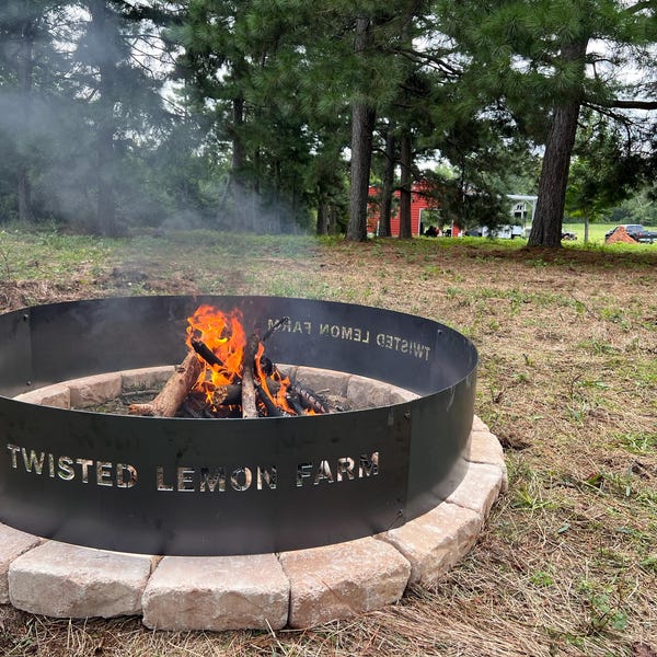 Personalized Heavy Duty Solid Fire Ring, 12" Tall, Wedding Gift ...