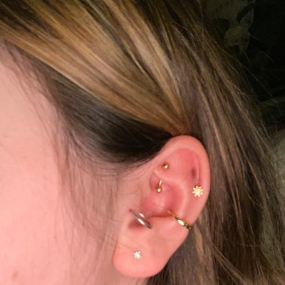 Golden Rook Piercing Curved Barbell Ring..16g..6mm OR 8mme02g - Etsy