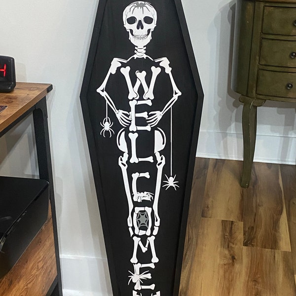 Skeleton Welcome, Welcome Sign, Fall Sign, Bones Svg, October Decor ...