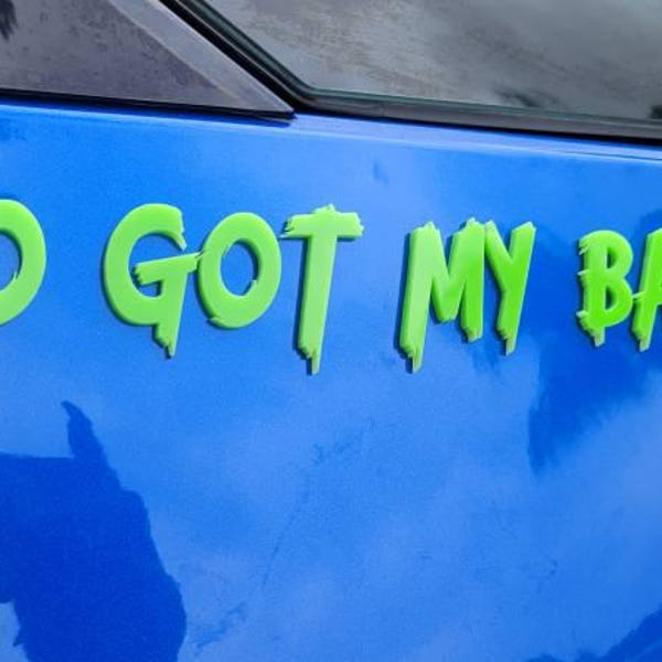 Custom Engraved Car Name Emblem Badge - Black With Gray- Customized ...