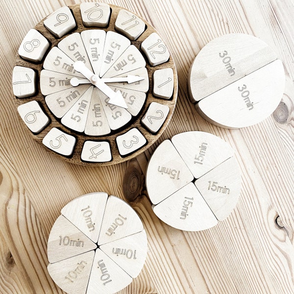 Montessori Clock Telling Time Learning Toys, Educational Kids Games ...