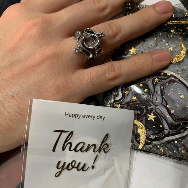 Snake Ring SILVER Interlocking Snakes Serpent Swirl Occult Sacred ...