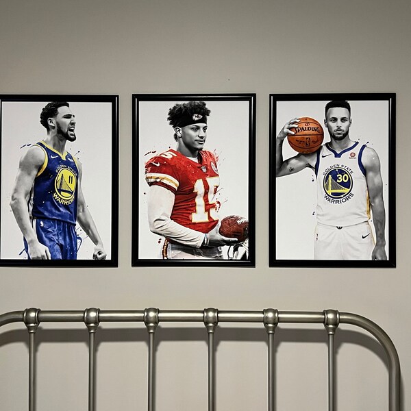 Klay Thompson Warriors Poster, Canvas, Basketball Print, Sports Wall ...