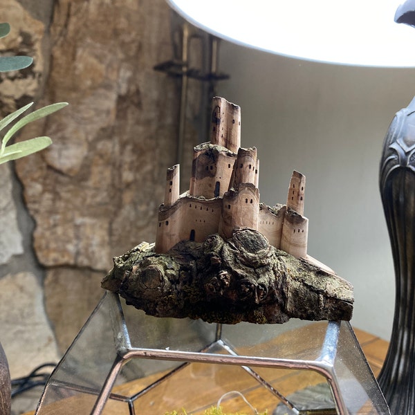 Wooden Pop up Castle Carved From a Garden Tree Log Expending Into a ...