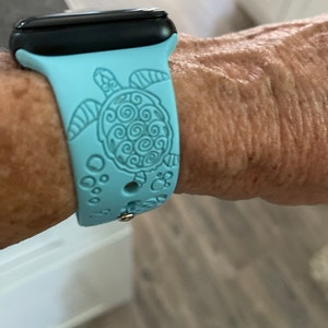 Sea Turtle Laser Engraved Silicone Watch Band Personalized - Etsy