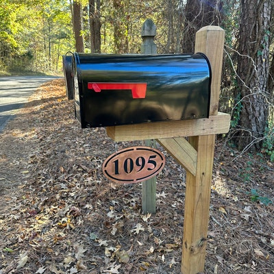 7x12 Metal Mailbox Sign Modern House Number Plaque Customizable Address ...