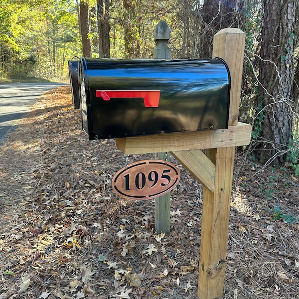 7"x12" Metal Mailbox Sign - Modern House Number Plaque - Customizable ...
