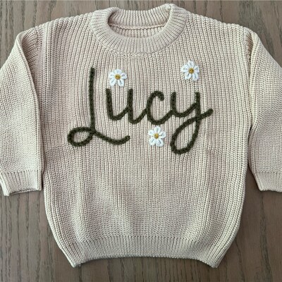 Personalized Hand Embroidered Baby Boy and Toddler Boy Sweaters // Baby ...