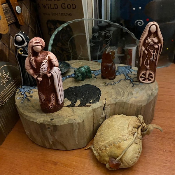 God Statue Goddess Statue Wicca Travel Set Mini Statue/ Set for Altar ...