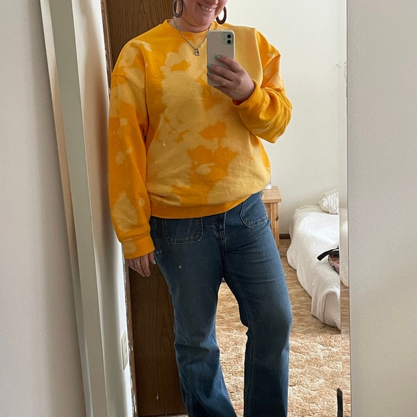 Sunshine Yellow Bleach Tie Dye Hoodie/sweatshirt - Etsy
