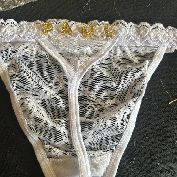 Removable Name Thong,custom Thong G-strings With Gold Charms Name ...