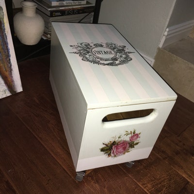 45 RPM 16 1/2 Deep Vinyl Record Storage and Display Crate Natural ...