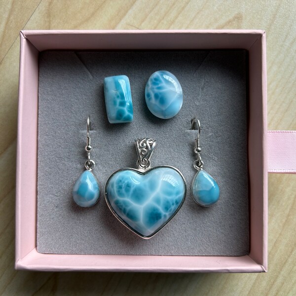 EXQUISITE Larimar Teardrop Stone, Top-grade AAA Deep Blue Larimar ...