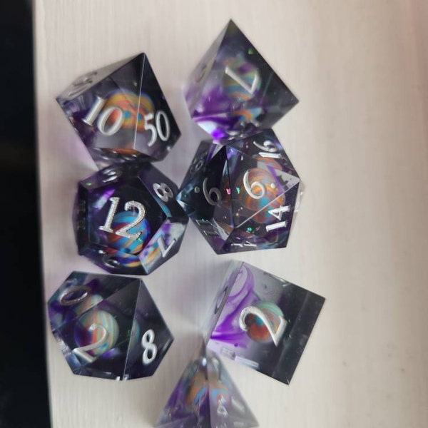 Galaxy Dice, Planet Dice, Astronomy, Dnd Dice Set, Space Themed Dice ...