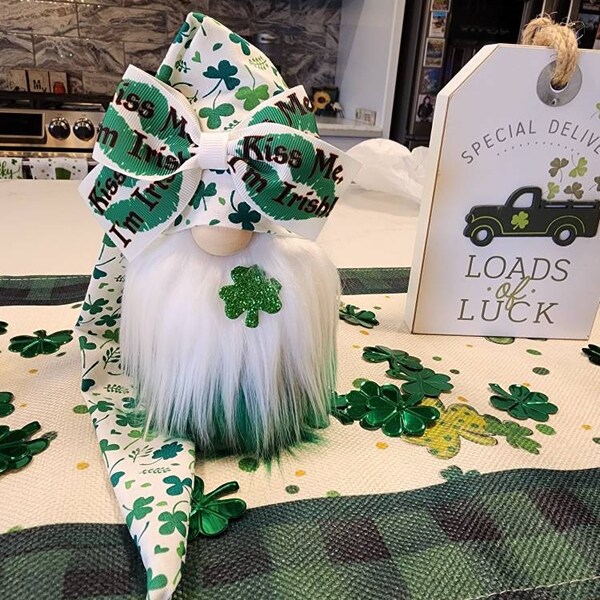 St Patrick’s Day Gnome. Tier Tray Decor. Handmade Gnome. Farmhouse ...