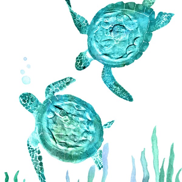 Custom Embryo Sea Turtle Wall Art Ocean Nursery Decor - Under the Sea ...
