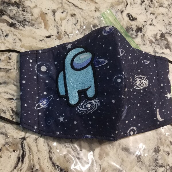 Among Us Embroidered Reusable Face Mask (made With Galaxy Cotton Fabric ...