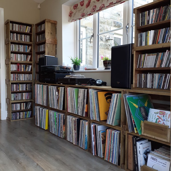 Vinyl Record/lp Stackable Wooden Crate for Great Looking Storage and ...