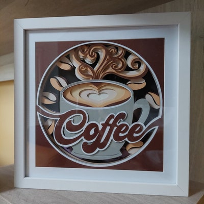 Coffee Shadow Box Svg, Shadow Box Svg, Coffee Svg, Cricut Svg, Card ...