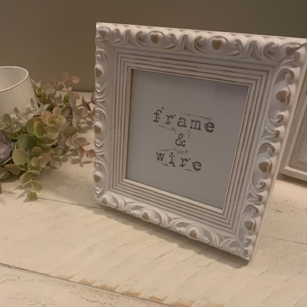 Shabby Chic White Picture Frame- Vintage White Beach Cottage- A5 A4 A3 ...