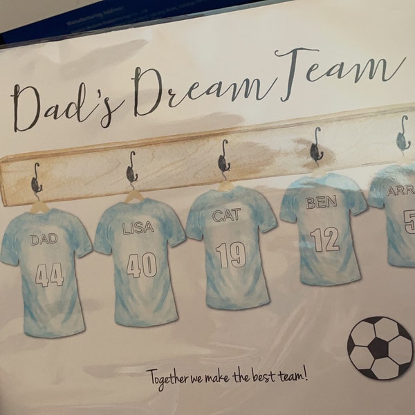 Father’s Day Gift, Football Print, Dads Dream Team, Gifts for Dad ...