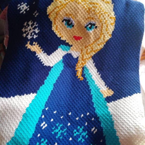 Elsa Crochet Blanket Pattern, C2C Graph + Row by Row (PDF Download) - Etsy