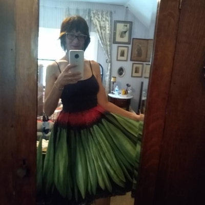 Blue Hand Painted Paper Doll Tutu Dress//knit Mini Dress Faux - Etsy