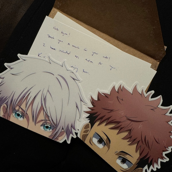 Gojo Clear Peeker Sticker | Anime Peeking Decal - Etsy