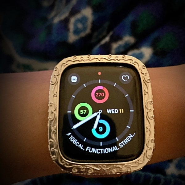 Custom Apple Watch Bezel Cover Silver 44mm Apple Watch Case Protective ...