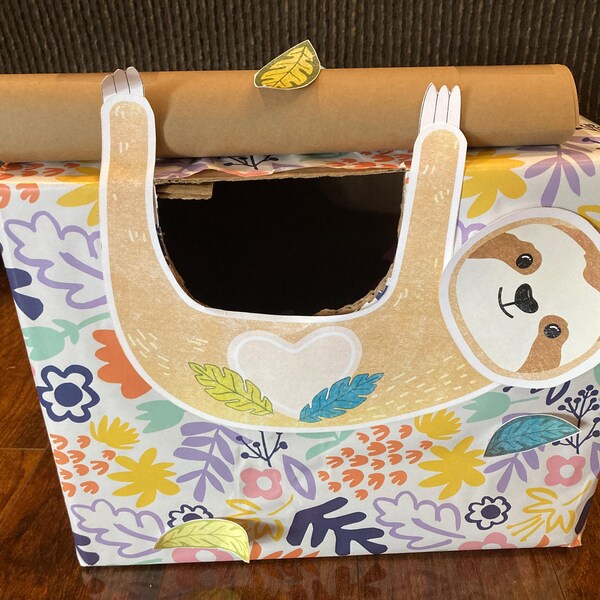 Sloth Printable Box Kit | DIY Valentine Box Decor Kit for Valentine's ...