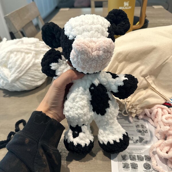 Charlie the Calf Crochet Pattern No Sew Low Sew Crochet Amigurumi ...