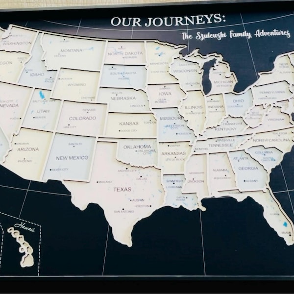 Custom USA Map, 50 States Photo Map, US Picture Map, Travel Memories on ...
