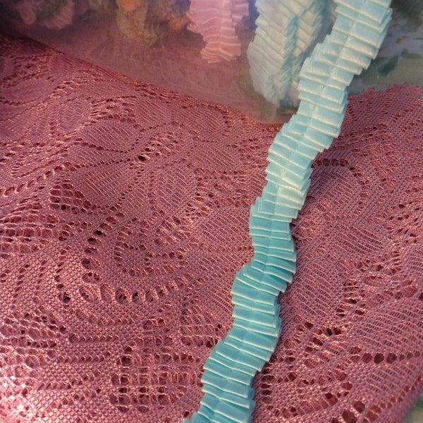 2 Yards Woven Rococo Ribbon Trim With Rose Flower Budsdecorative Floral ...