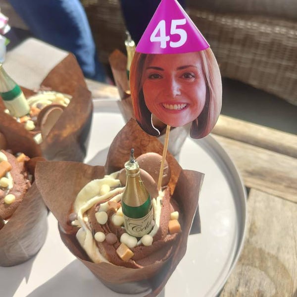 Personalised Photo Face Cutout Faces Cupcake Toppers Custom Cake Topper ...