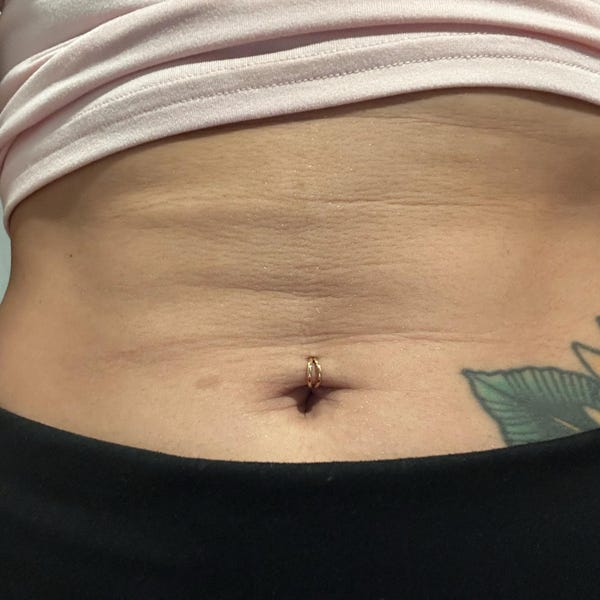 16g Implant Grade G23 Titanium Double Hoop Belly Ring, Belly Piercing ...