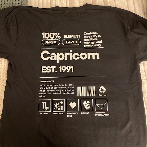 Capricorn Shirt Capricorn Gift Custom Zodiac Tshirt Personalized ...