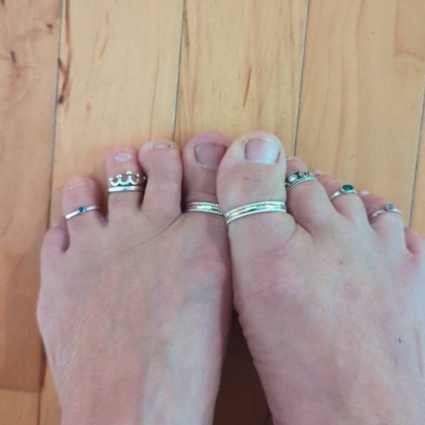 Sterling Silver Big Toe Ring, D Shaped Hallux Ring for Foot Thumb ...