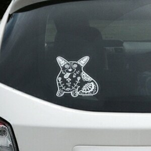 Corgi Decal Sugar Skull Corgi Decal Corgi Sticker Corgi - Etsy