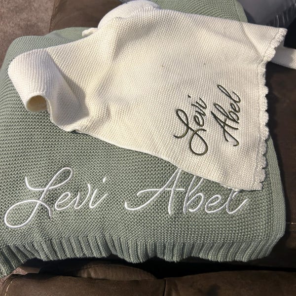 Embroidered Name Baby Blanket / Soft Custom Personalized Baby Blanket ...