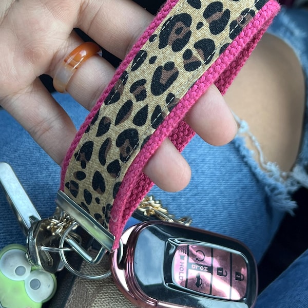 Blue Rose Print Floral Key Fob- Fabric Key Fob- Navy Key Fob- Blue ...